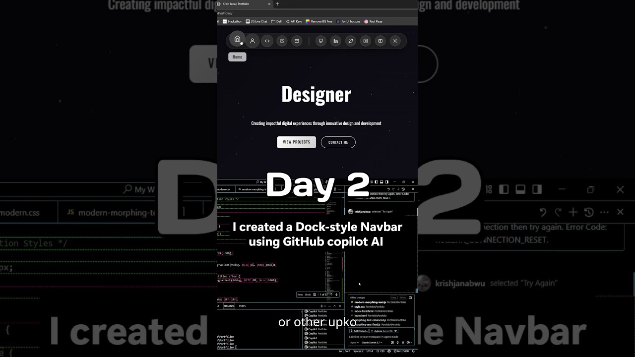 Day 2: MacOS Dock Navbar with AI (React + Tailwind + Framer Motion)