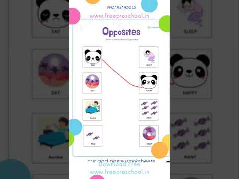Matching worksheet for kids | Opposites Matching Worksheets | Download Free Worksheets # shorts