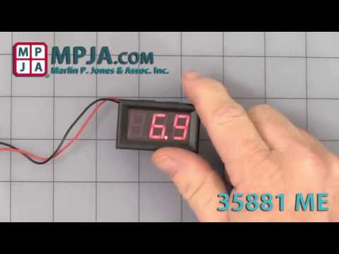 7 to 150 VDC Red LED Mini Panel Meter, Snap-in 35881 ME