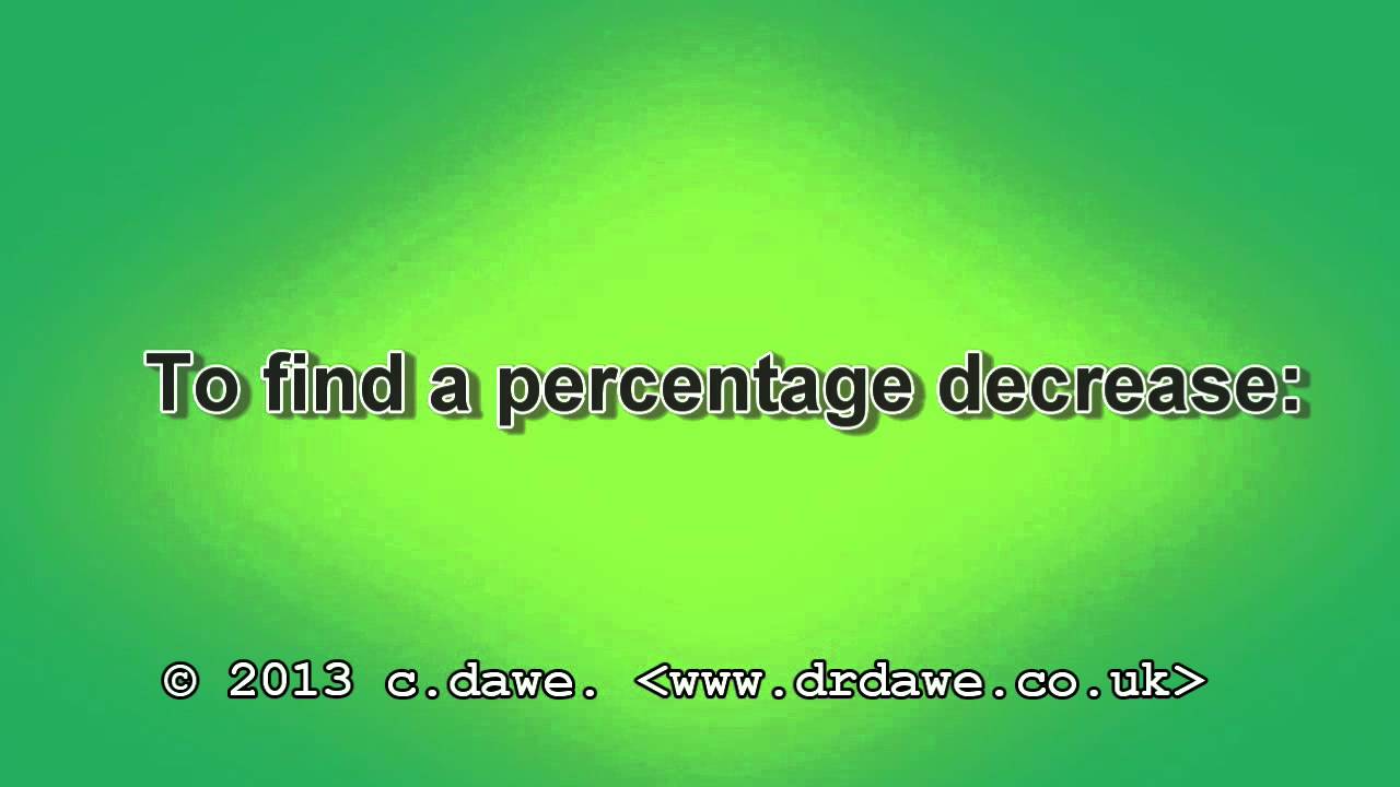 Finding a percentage increase or decrease (No Fractions/Algebra) ? YouTube.