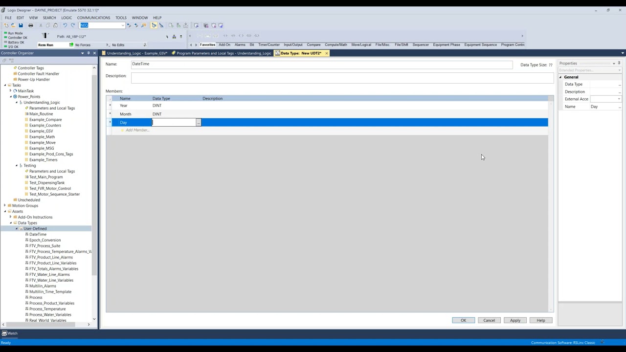 LogixDesigner 5000 GSV WallClockTime