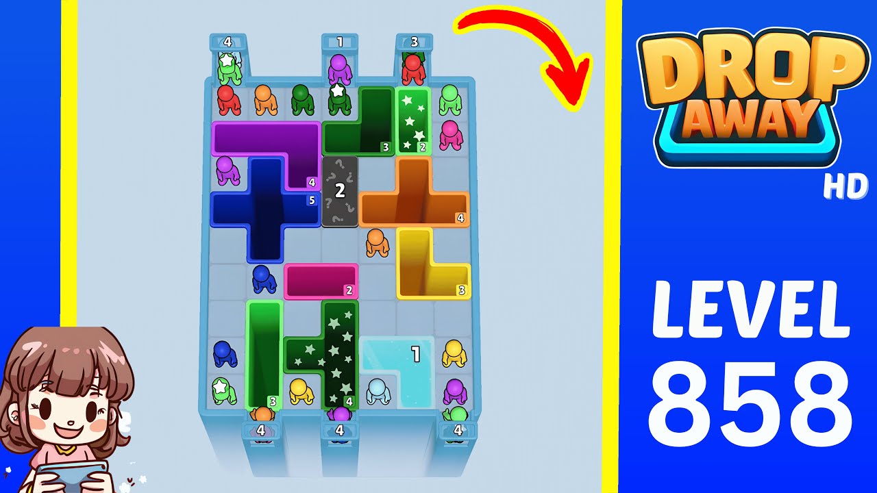 Drop Away Level 858 Solution Walkthrough