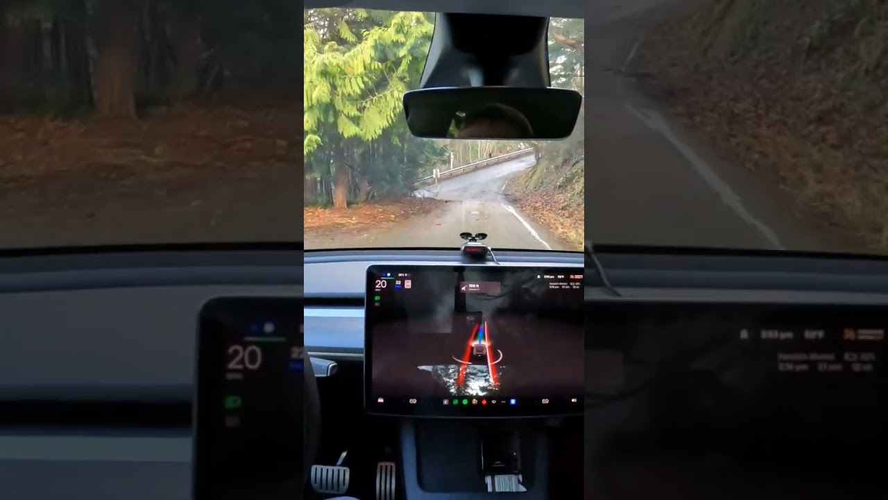 2 SCARY ASS LEFT TURNS using Tesla FSD Beta v10.69.25.2 in Shelter Bay, Wa.