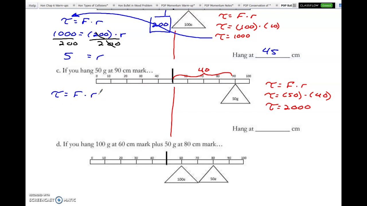 Balanced Torque Worksheet 1
