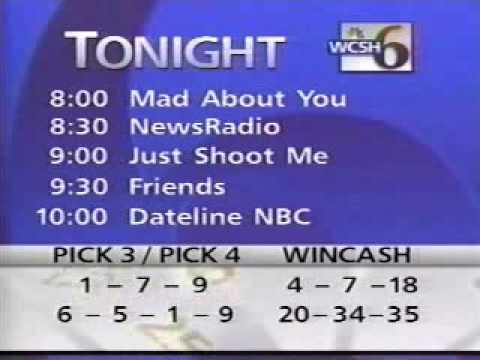 11/24/1998 WCSH 6 NBC Prime Time Lineup Bumper (Incomplete)