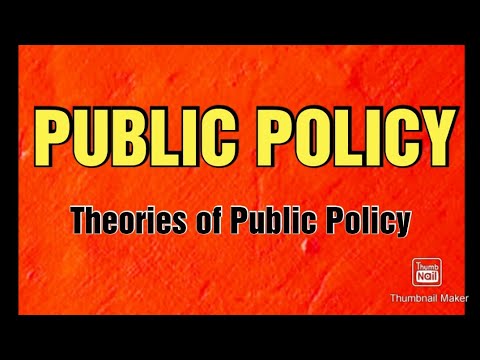 PUBLIC POLICY: Theories of Public Policy