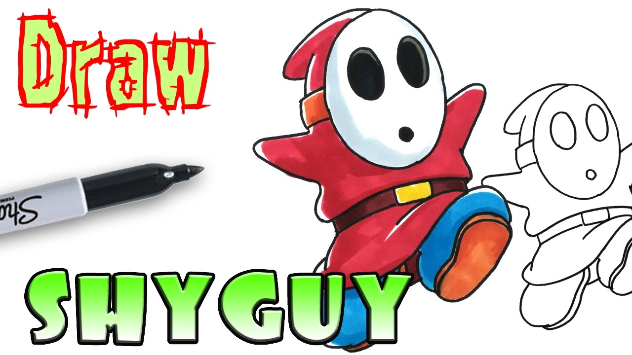 How to Draw Shy Guy - Mario - Coloring Pages