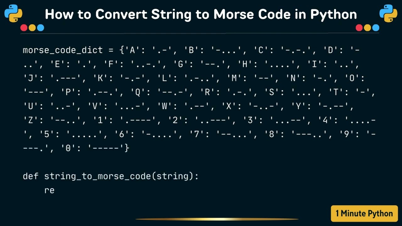 How to Convert String to Morse Code in Python