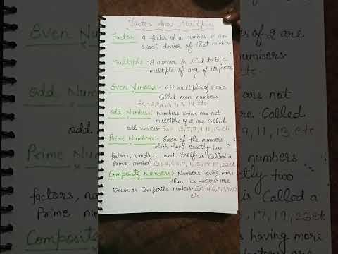 Factor and Multiples define and related terms π§βπ«π