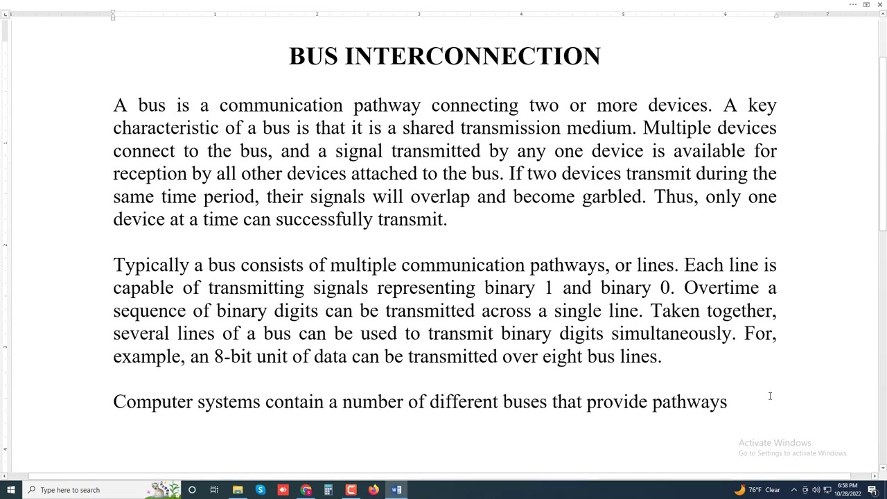BUS INTERCONNECTION || Computer Organization and Architecture