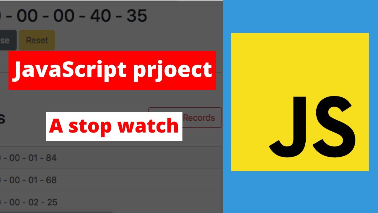 javascript project | building a stopwatch with vanilla javascript