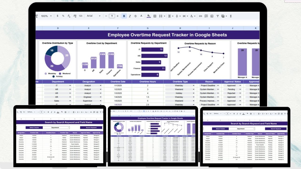Employee Overtime Request Tracker in Google Sheets