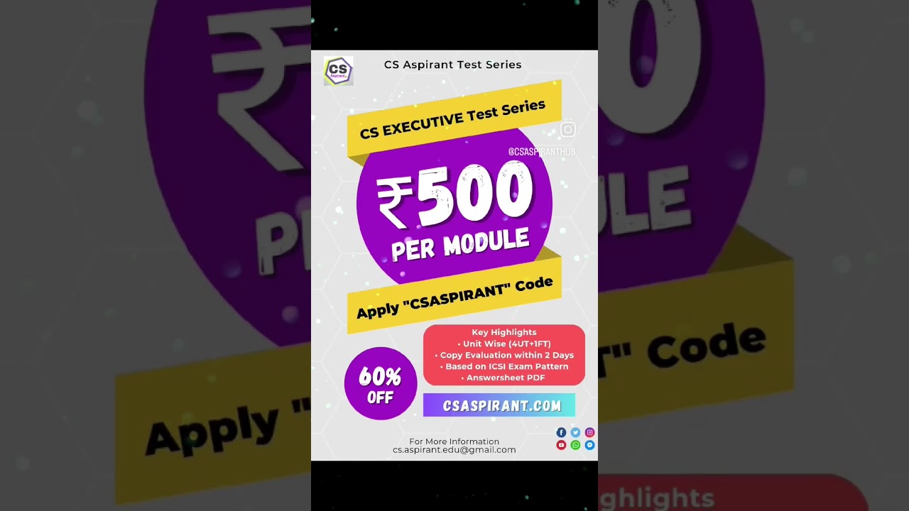 CS EXECUTIVE Test Series ₹500/Module