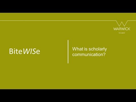 BiteWISe: What is Scholarly Communication?