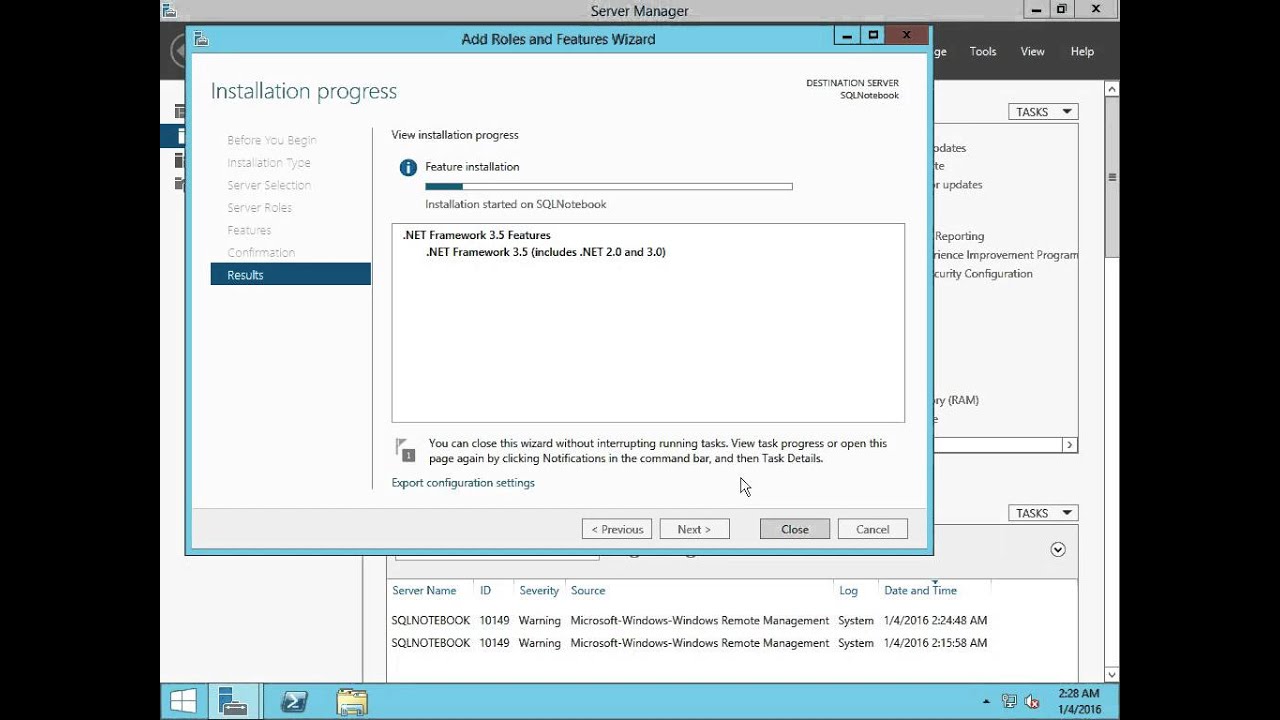 Install  Net 3.5 on Server 2012