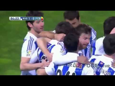Mikel Oyarzabal GOAL Real Sociedad vs Barcelona 1 0 09 04 2016