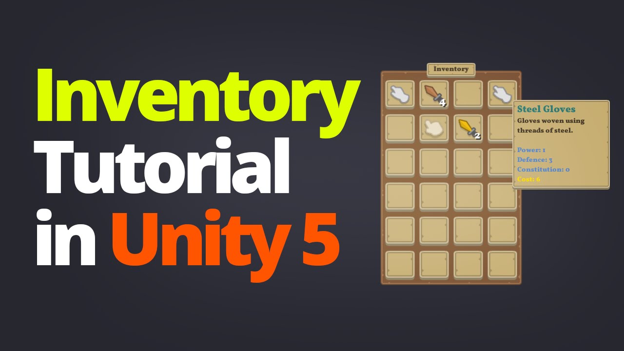 Inventory System Tutorial in Unity 5 - PART 2