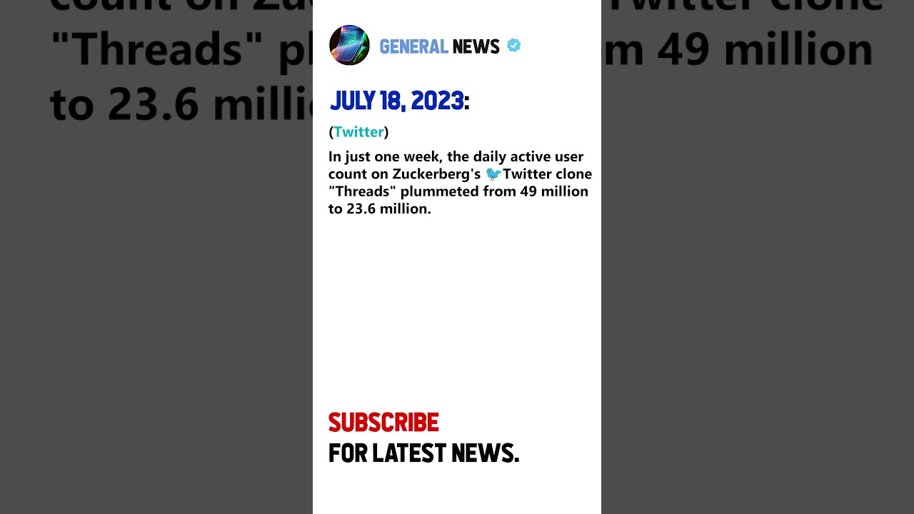 The Steep Decline of Zuckerberg's Twitter Clone: Threads #news