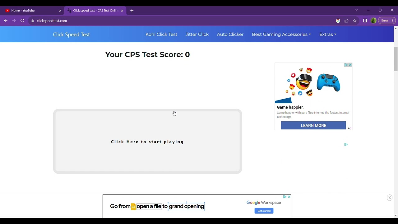 Click speed test   CPS Test Online