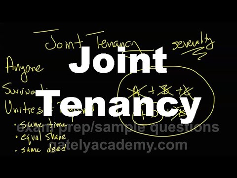 Joint Tenancy in real estate