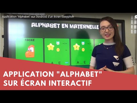 Application du logiciel "Alphabet en maternelle" sur un écran interactif