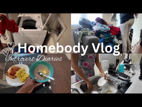 Introvert vlog 🤍day in my life as an homebody| productive morning routine, cooking + laundry 🧺
