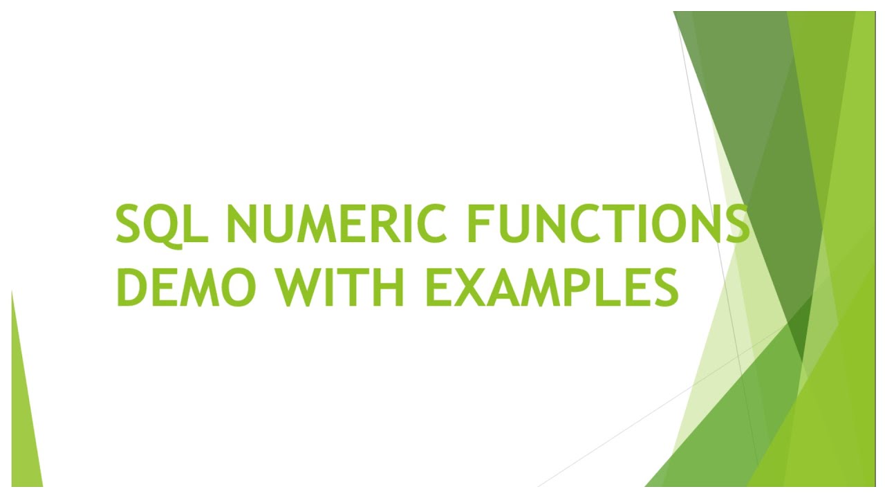 SQL Server Numeric Functions Demo with Output | SQL Tutorial for Beginners