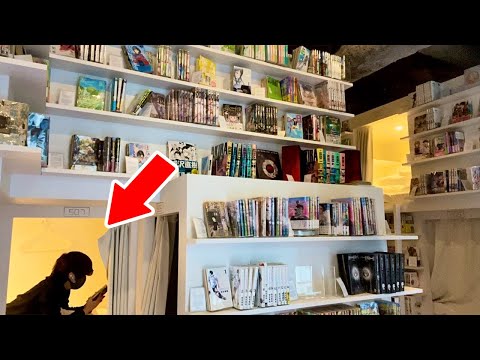 I Stayed at a MANGA CAPSULE HOTEL???????? It's Practically a Manga Library but with Beds!! [Solo Travel]