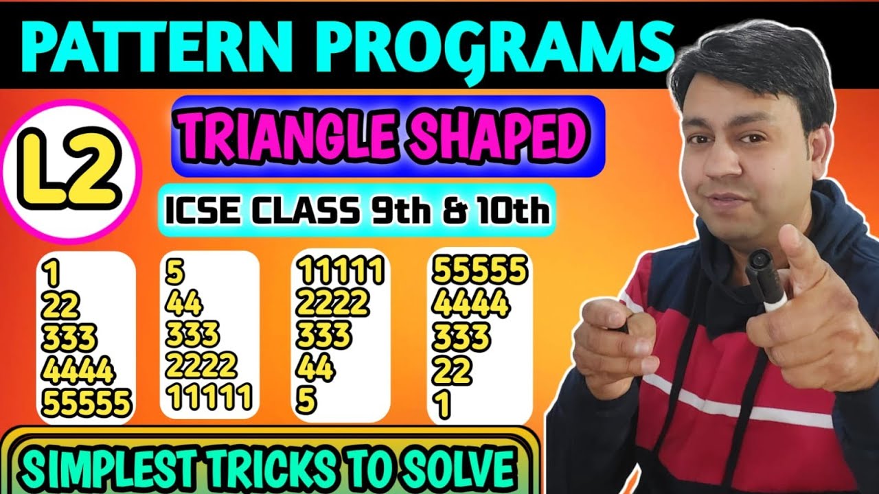 Lec 2 || Java Triangle Pattern Programs | Triangle pattern Programs | nested loop patterns in java