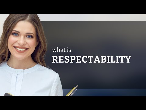 Respectability | definition of RESPECTABILITY
