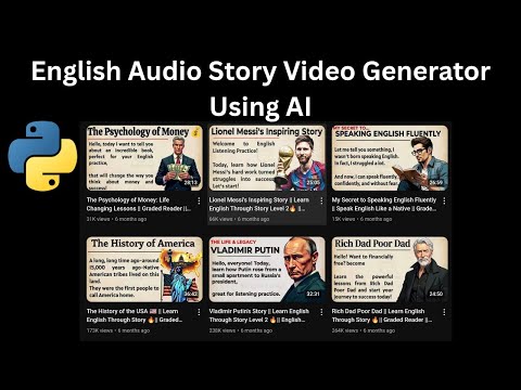 English Audio Story video generator using python script