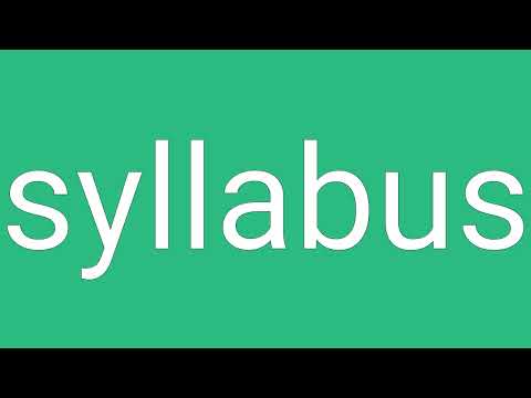 Syllabus Definition & Meaning