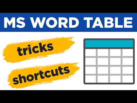 Ms word table tips, tricks and shortcuts