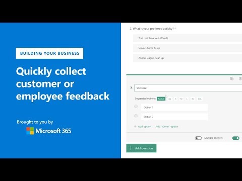 Create surveys to collect customer or employee feedback using Microsoft Forms