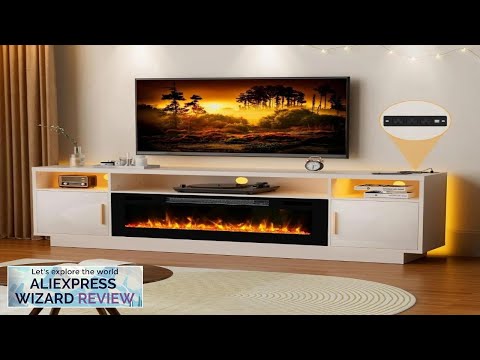 70'' TV Stand with 36'' Fireplace-LED Light Entertainment Center for 75+ inch Review