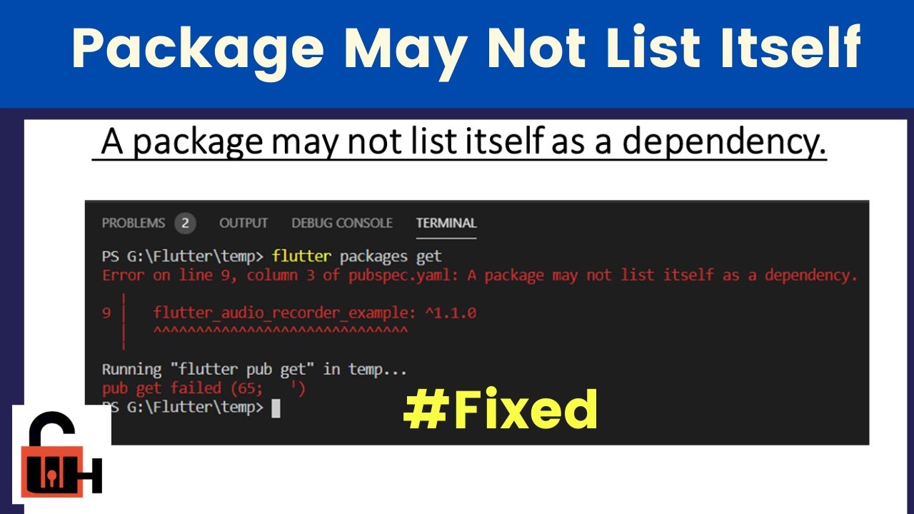Package may not list itself as dependency [Flutter Error #Fixed] - (Flutter Tutorials)