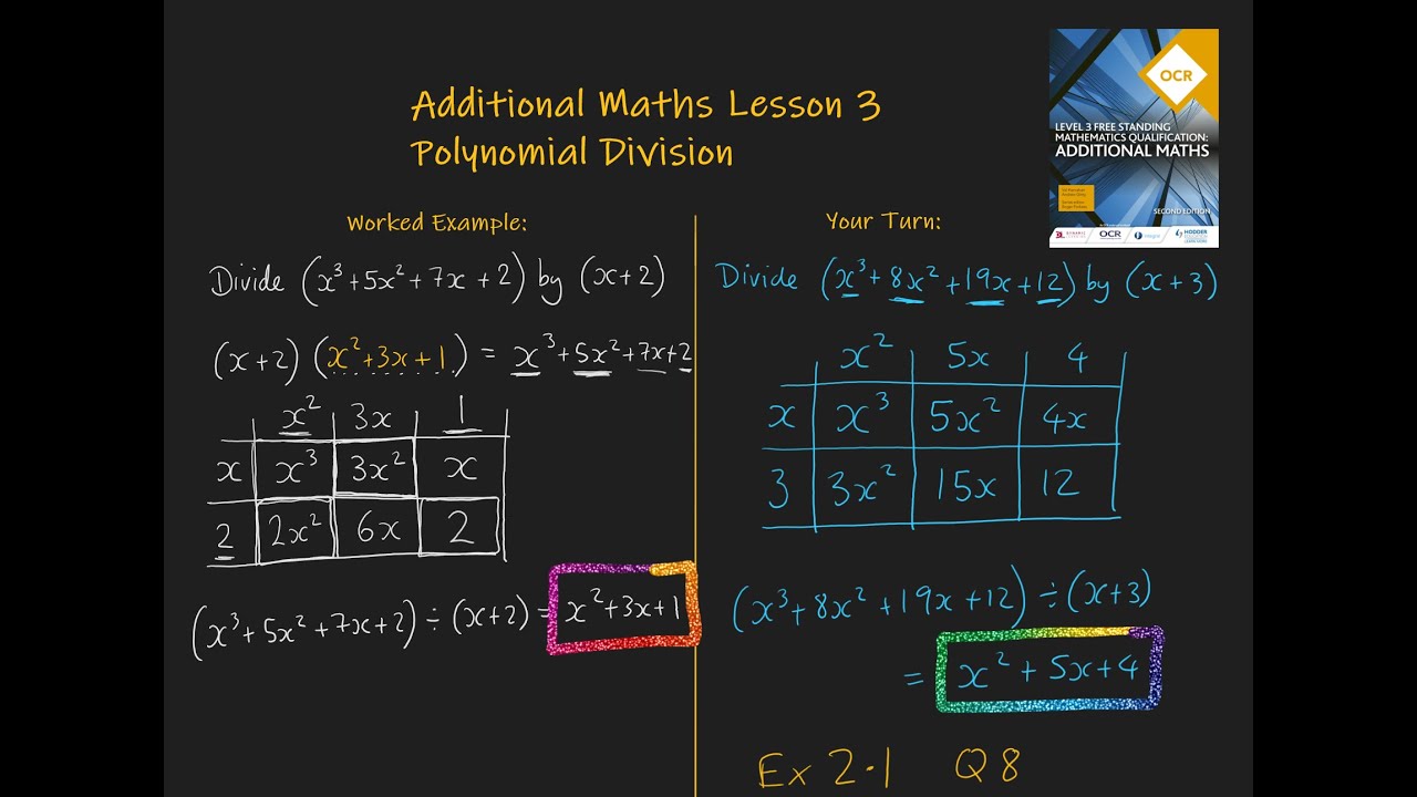 3. Polynomial Division. Additional Maths OCR FSMQ