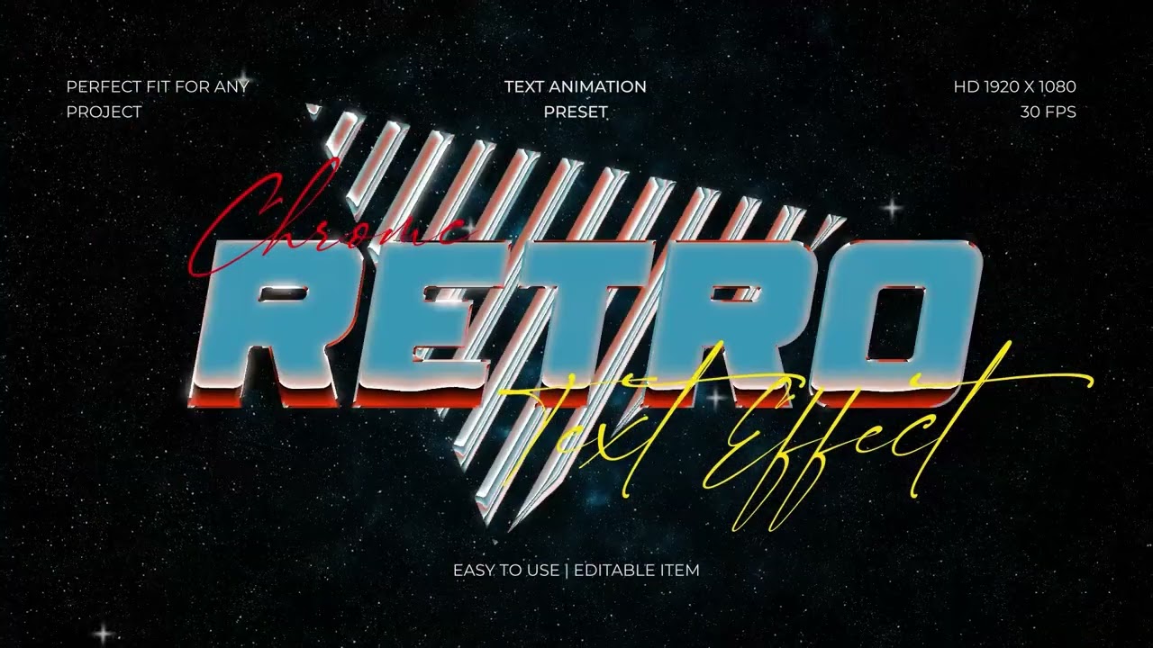 Steel Chrome Text Effect - Titles | After Effect Template