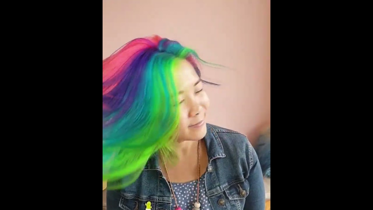 rainbow hair transformation