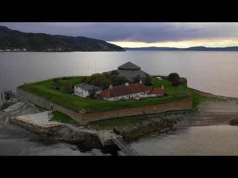 Fortress in the fjord, Drone 4K
