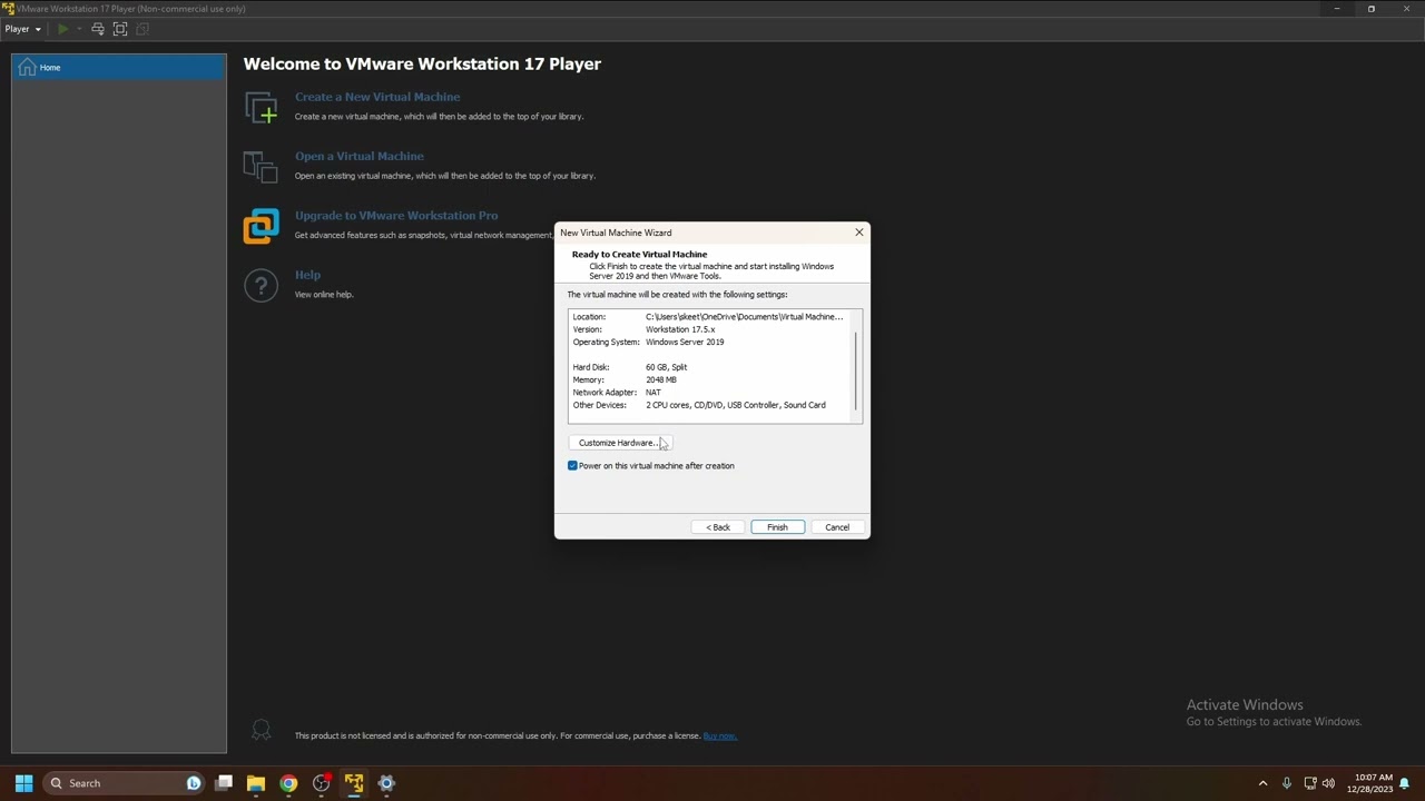 Setting Up A Windows Server 2019 VM + Enable Virtualization