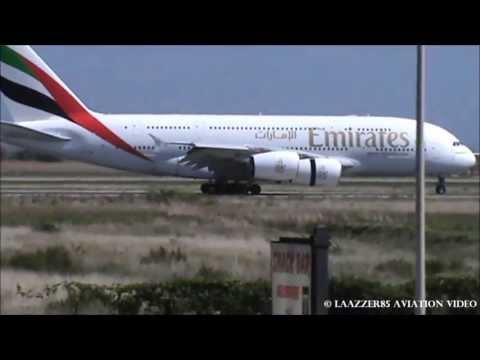 Airbus A380-800 Emirates / Landing @ Rome Fiumicino Airport (FCO/LIRF) RWY 16R