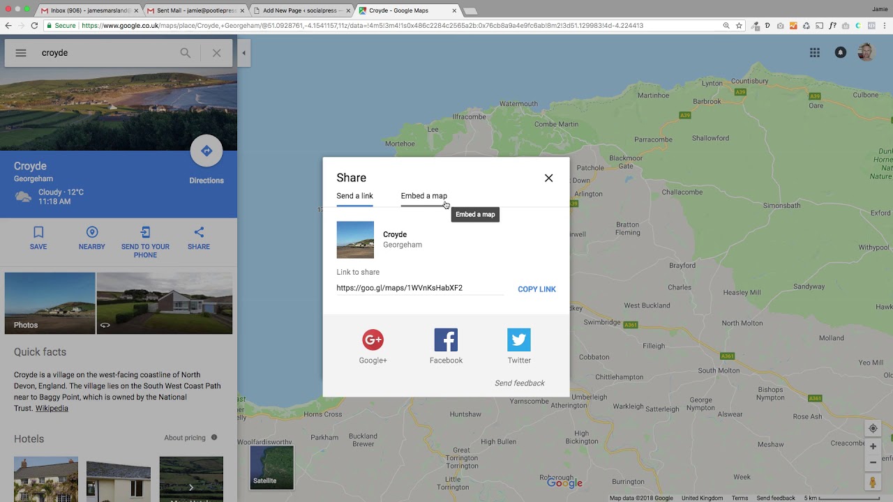 How to embed a google map into wordpress
