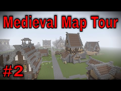 Minecraft Medieval Map Tour - Medieval Town - Part 2