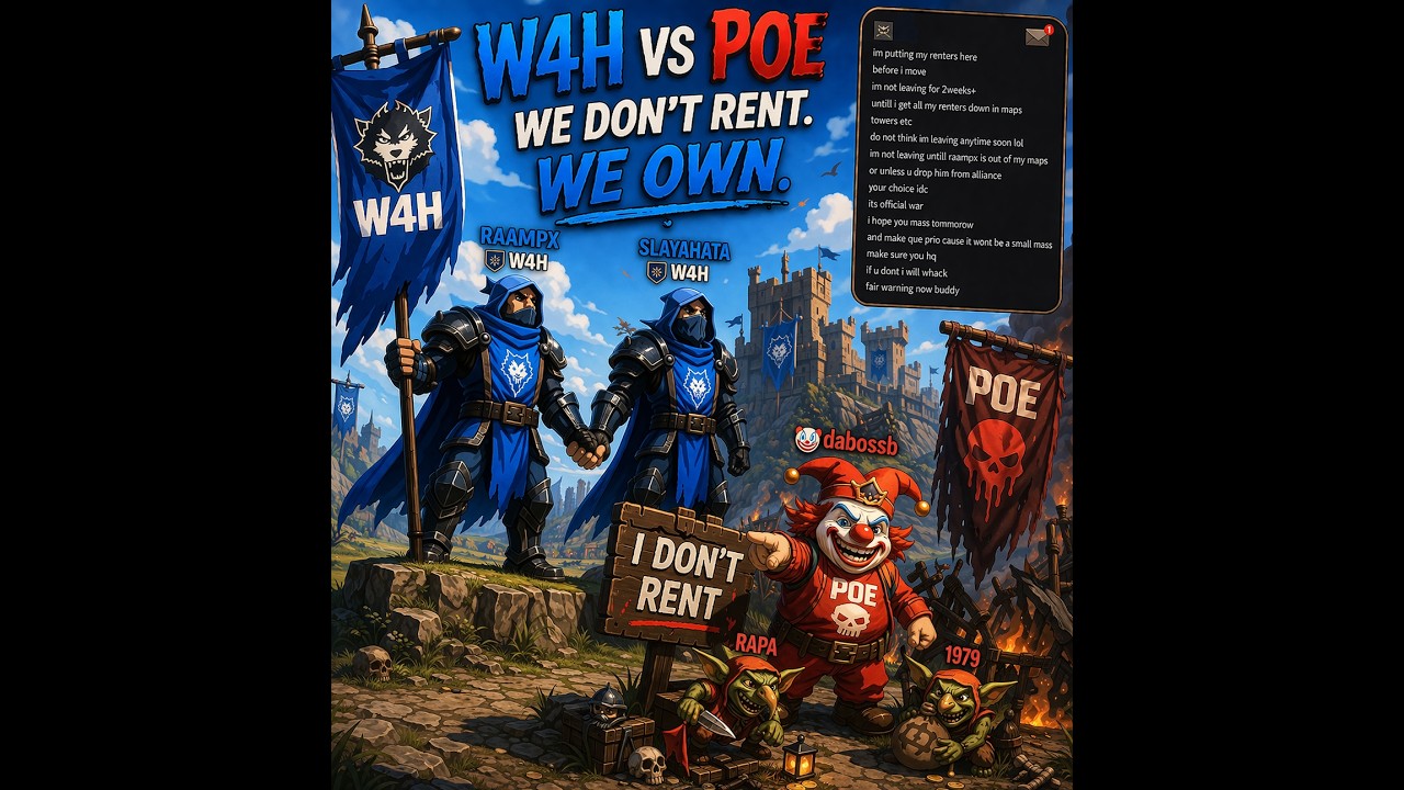 W4H (TLM) vs POE + RAPA + Evil Kool Aid - Open World | Albion Online ZvZ