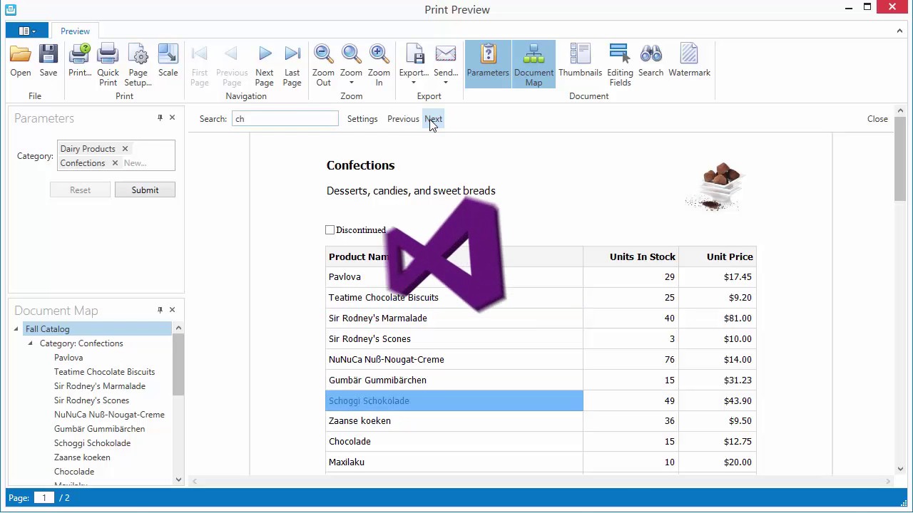 Reporting: WPF Publishing and Preview
