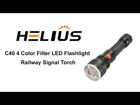 Helius C40 4 Color Filter LED Flashlight Railway Signal Torch video