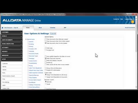 Manage Online Setup: General and Printing