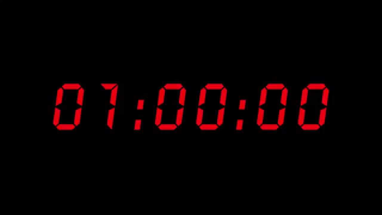 Digital Countdown Clock - 1 hour - 4k
