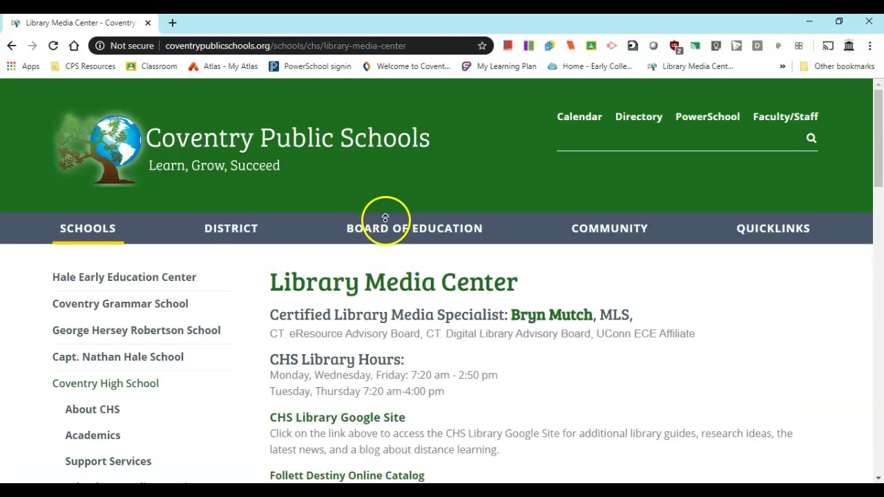 Intro to CHS databases on library website